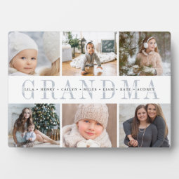 Custom Grandma Grandchildren Photo Collage Plaque | Zazzle
