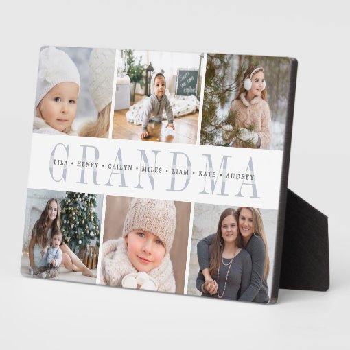 Custom Grandma Grandchildren Photo Collage Plaque | Zazzle