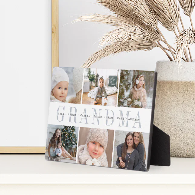 Custom Grandma Grandchildren Photo Collage Plaque | Zazzle