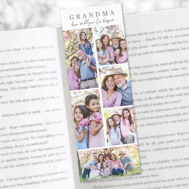 Custom Grandma Photo Collage Bookmarks | Zazzle