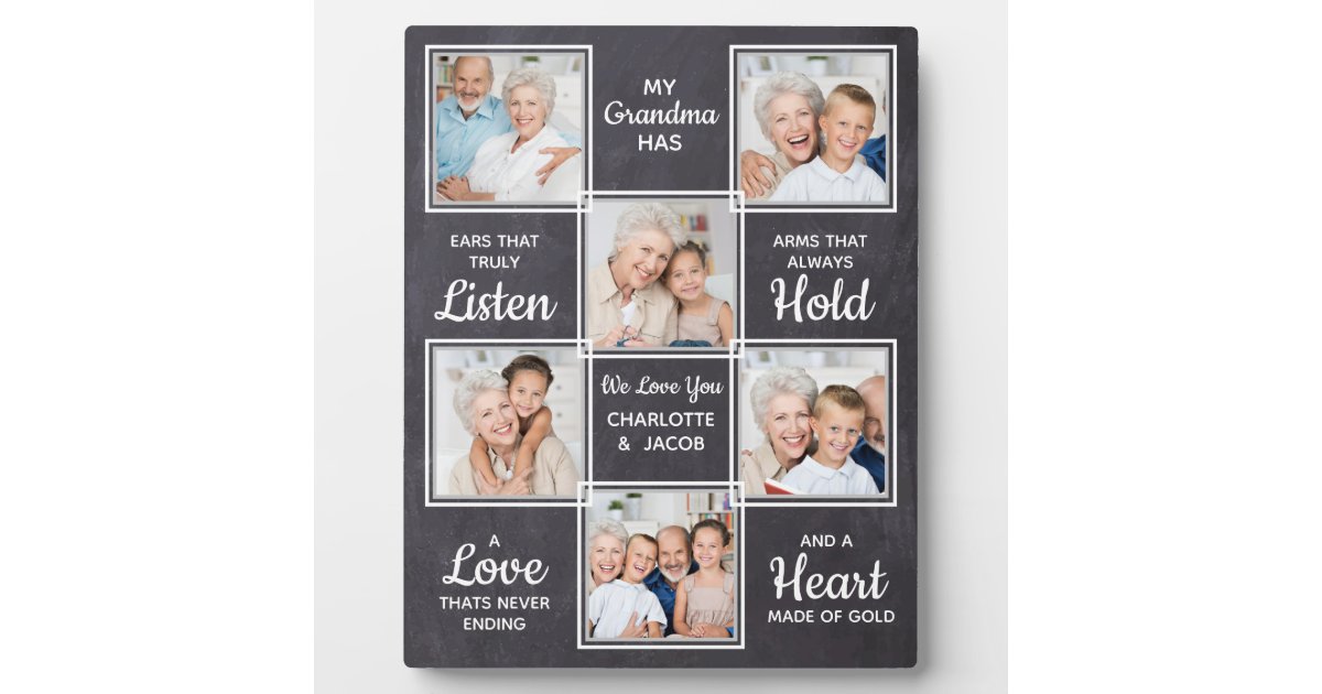 Custom Grandma Unique Photo Collage Plaque | Zazzle