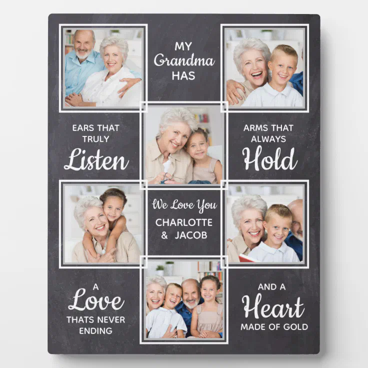 Custom Grandma Unique Photo Collage Plaque | Zazzle