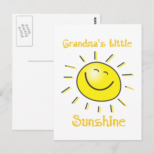 Custom Grandma's Little Sunshine Fun Sun Postcard | Zazzle