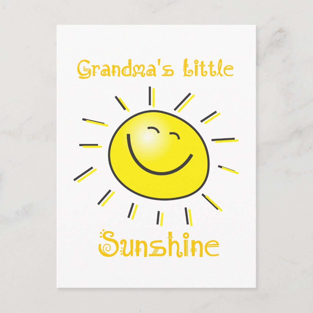 Custom Grandma's Little Sunshine Fun Sun Postcard | Zazzle