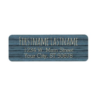 Custom Gray Blue Rustic Wooden Plank Pattern Label | Zazzle