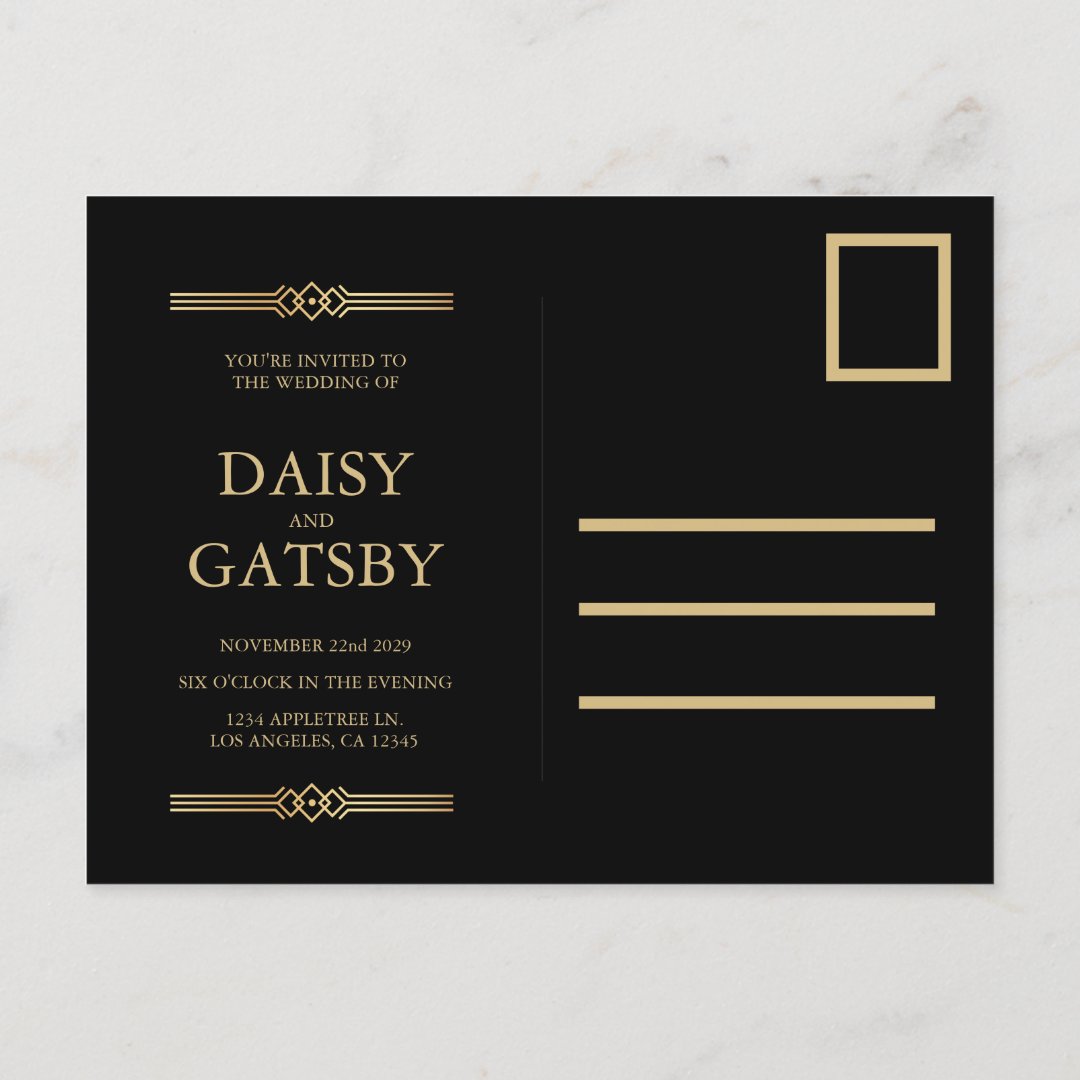 Custom Great Gatsby 1920s Save the Date Postcard | Zazzle