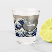 Custom Great Wave japanese painting Shot Glass | Zazzle