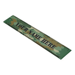 Custom green army camo 12 inch ruler for school | Zazzle