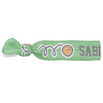 Custom green basketball hair tie with custom name | Zazzle
