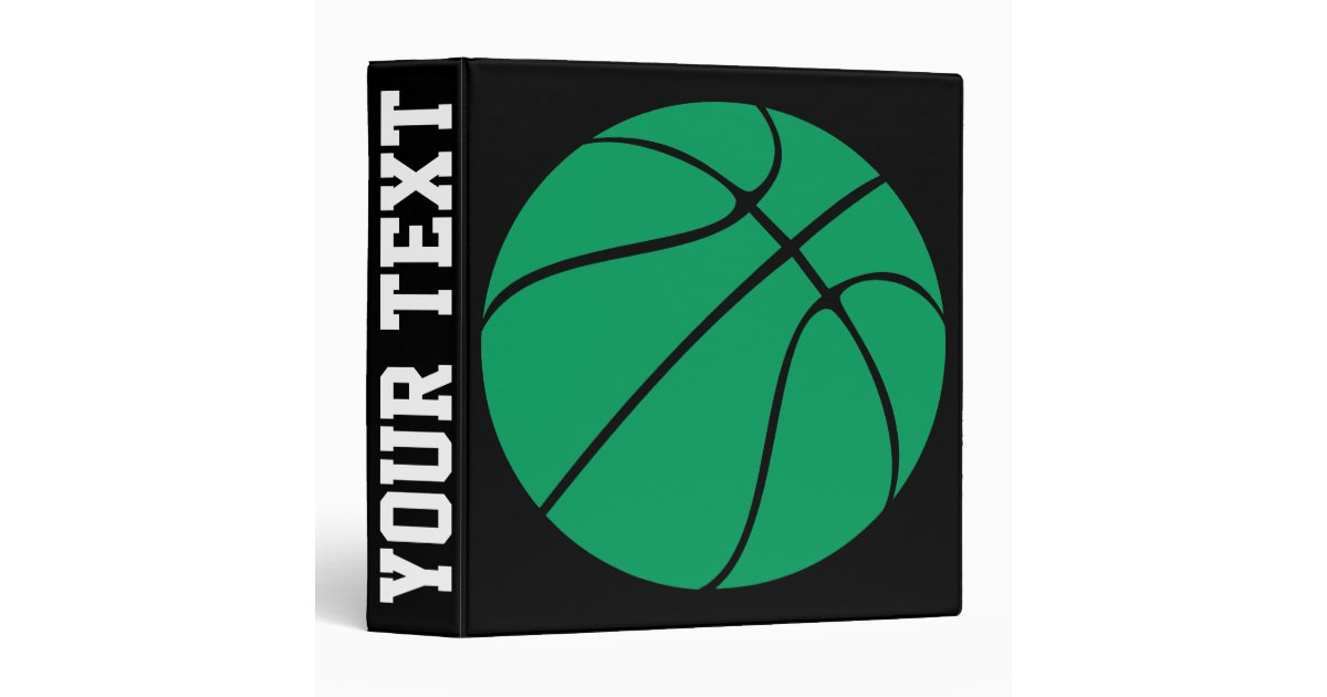 Custom Green Basketball Playbook Binder | Zazzle