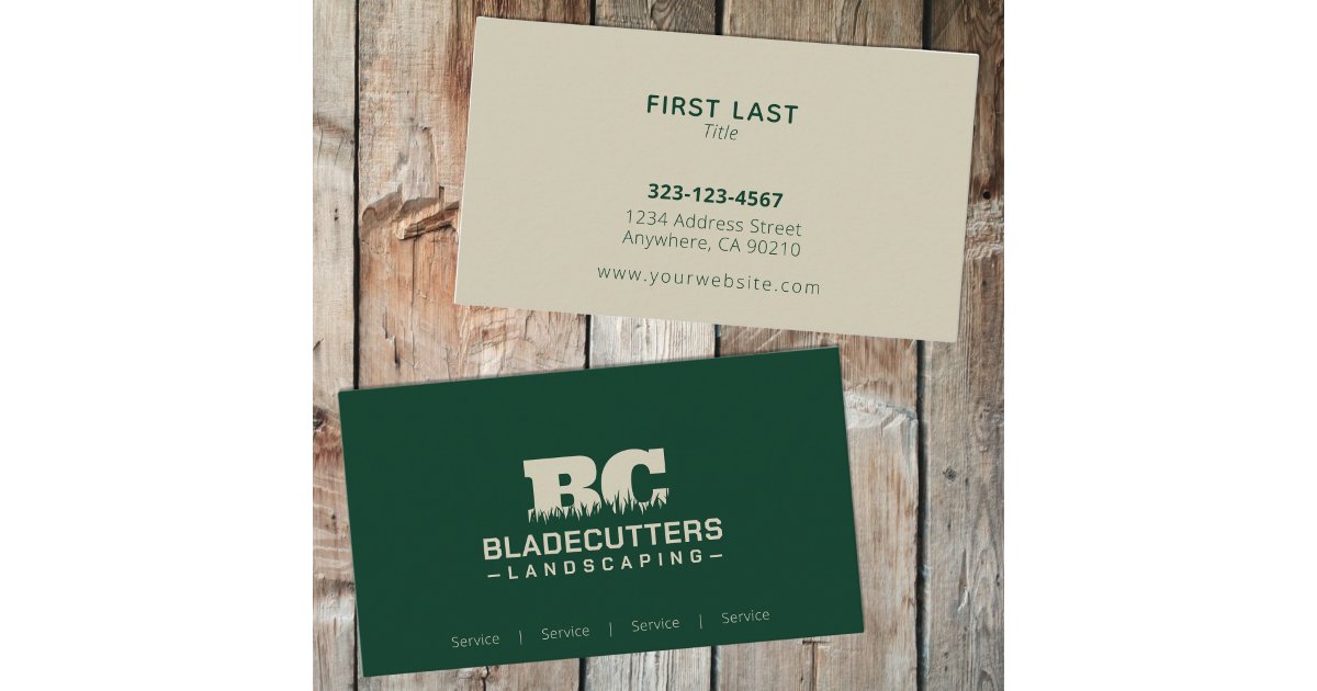 Custom Green Landscaping Lawn Care Business Cards | Zazzle