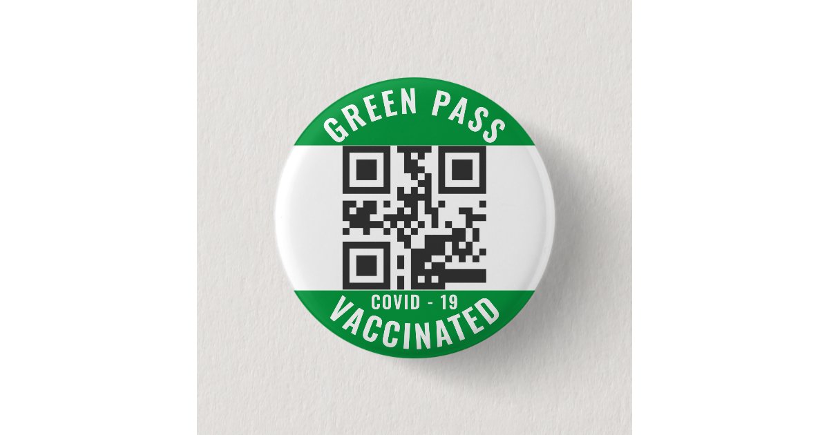 Custom Green Pass Button | Zazzle
