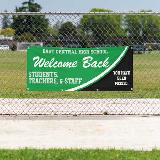 Custom Green Welcome Back to School Banner | Zazzle