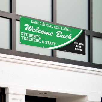 Custom Green Welcome Back to School Banner | Zazzle