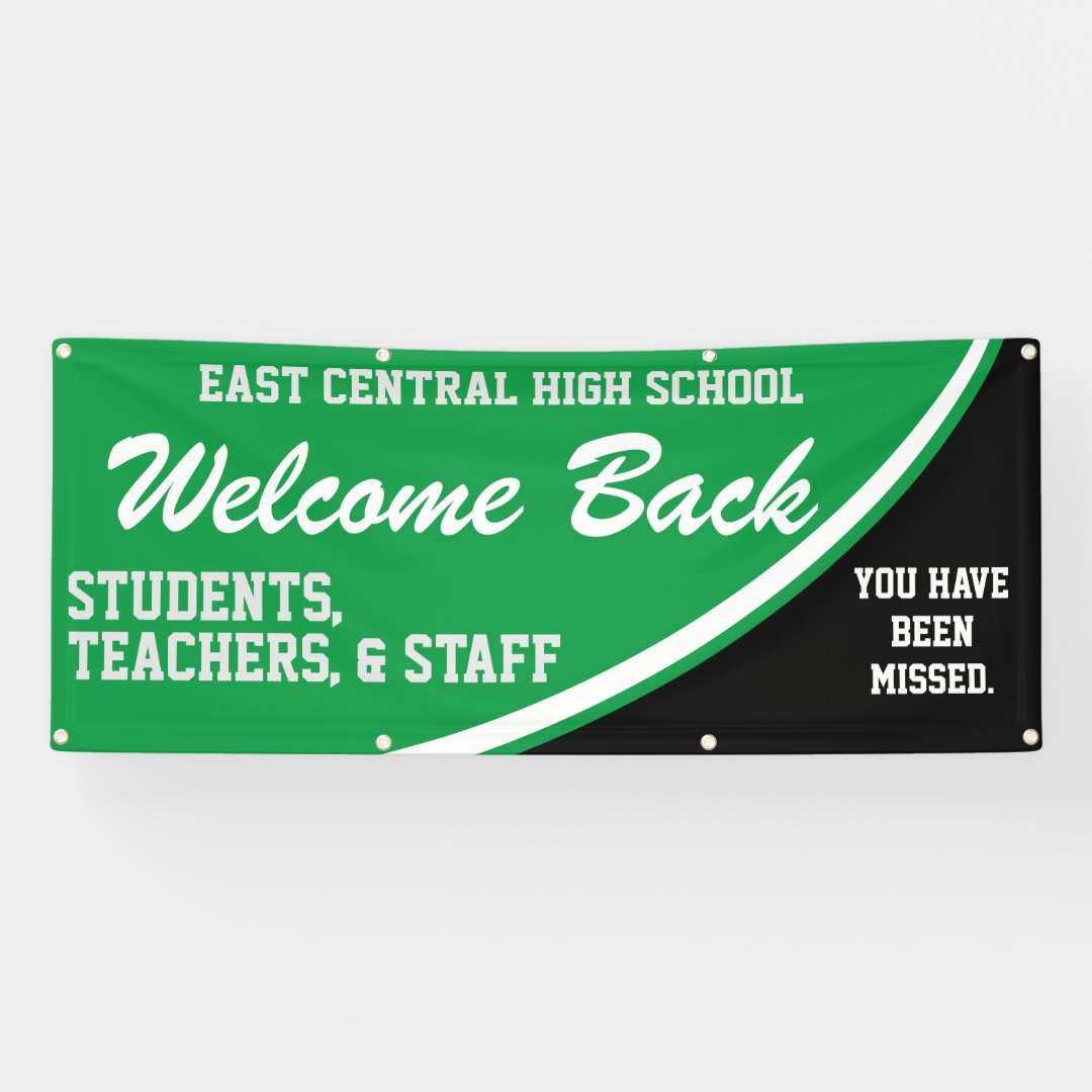 Custom Green Welcome Back to School Banner | Zazzle