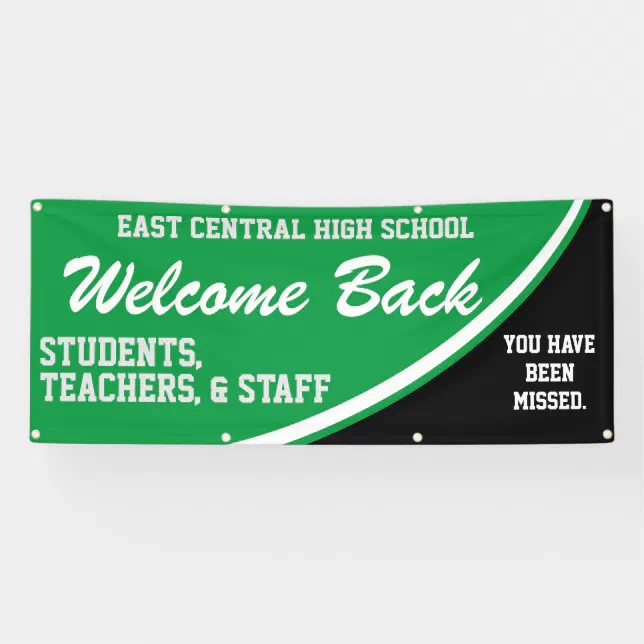 Custom Green Welcome Back to School Banner | Zazzle