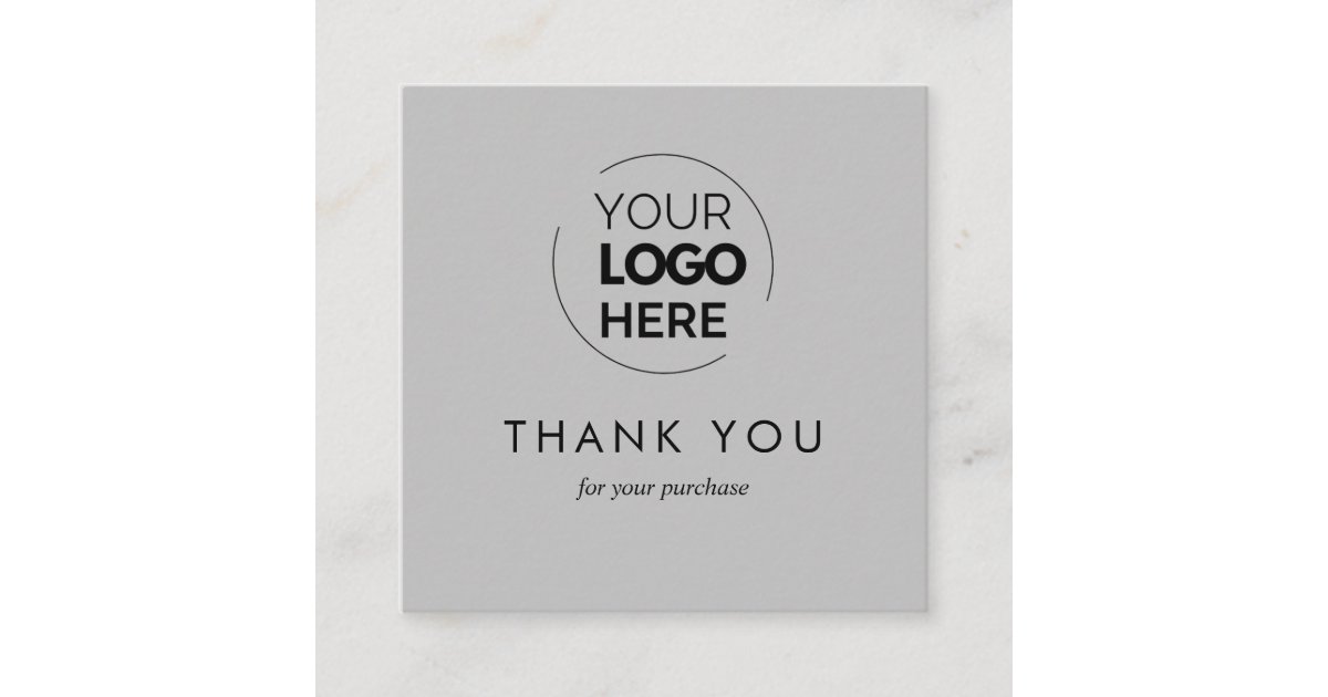 Custom Grey Business Logo QR Code Thank You Discount Card | Zazzle