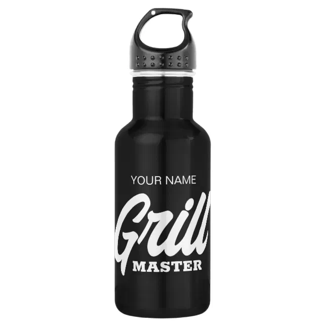 Custom Grill Master water bottle for BBQ chef | Zazzle