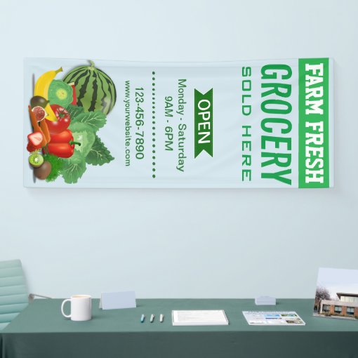 Custom Grocery Store Banner | Zazzle