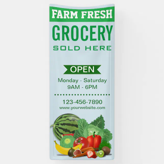 Custom Grocery Store Banner | Zazzle