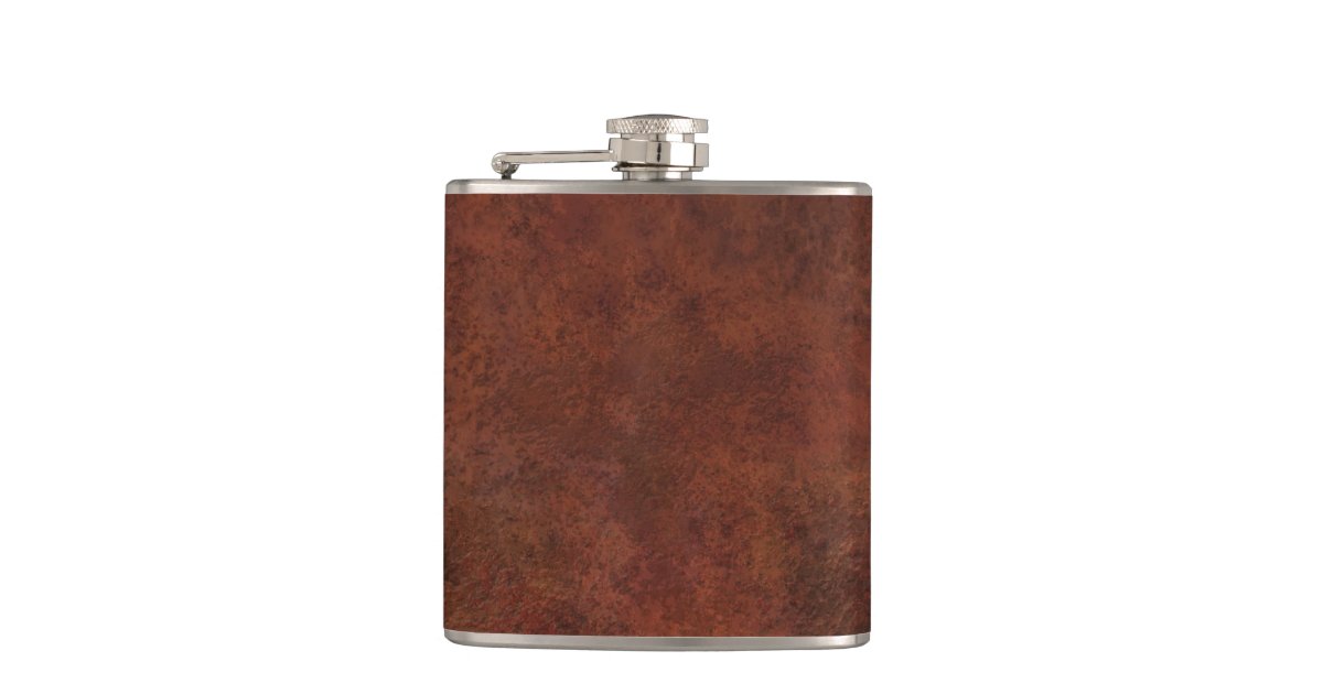 Custom Grunge Leather Texture Flask | Zazzle