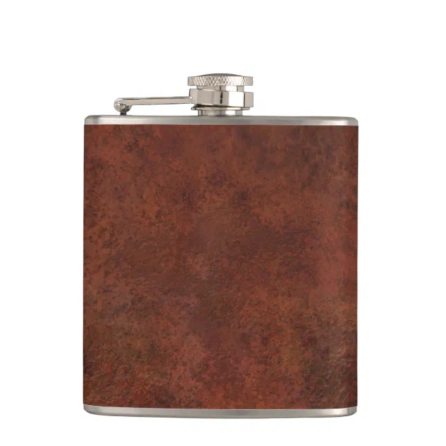 Custom Grunge Leather Texture Flask | Zazzle
