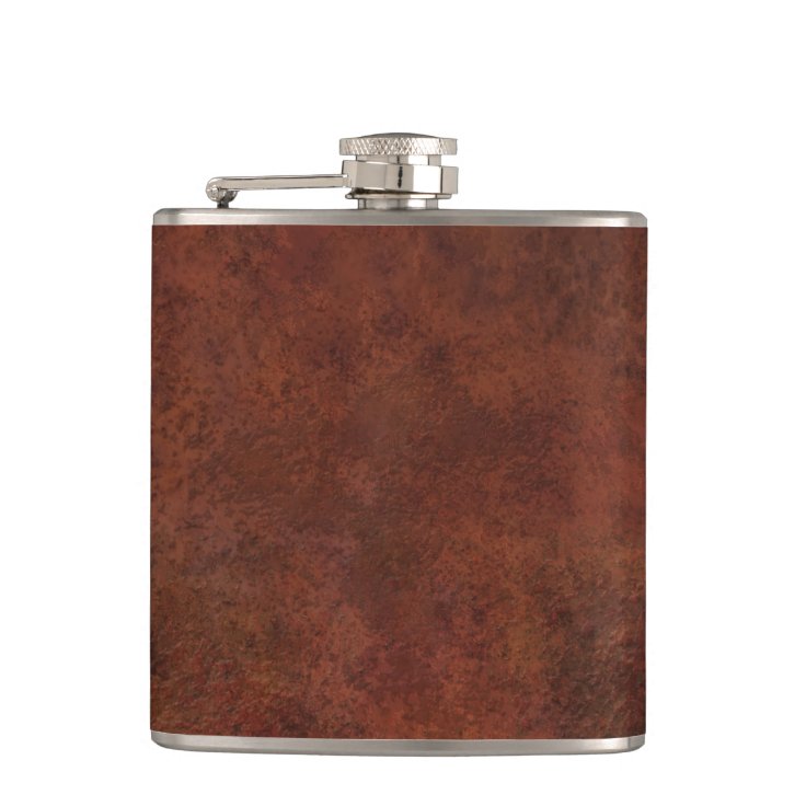 Custom Grunge Leather Texture Flask | Zazzle
