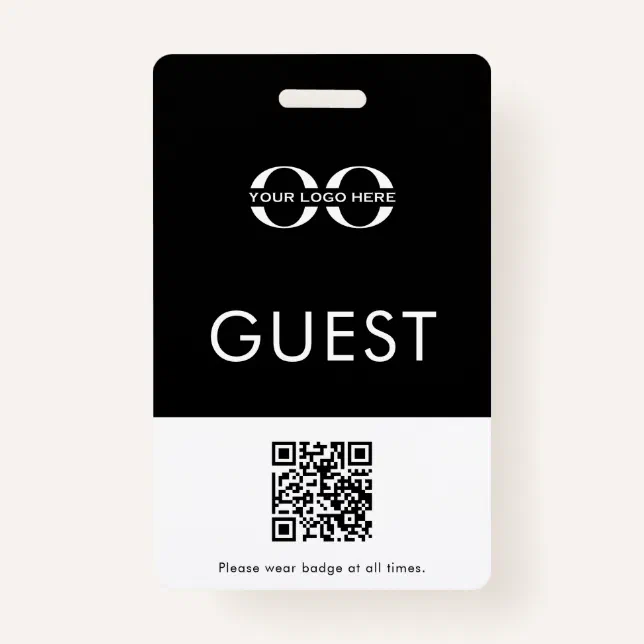 Custom Guest Badge Logo QR Code | Zazzle