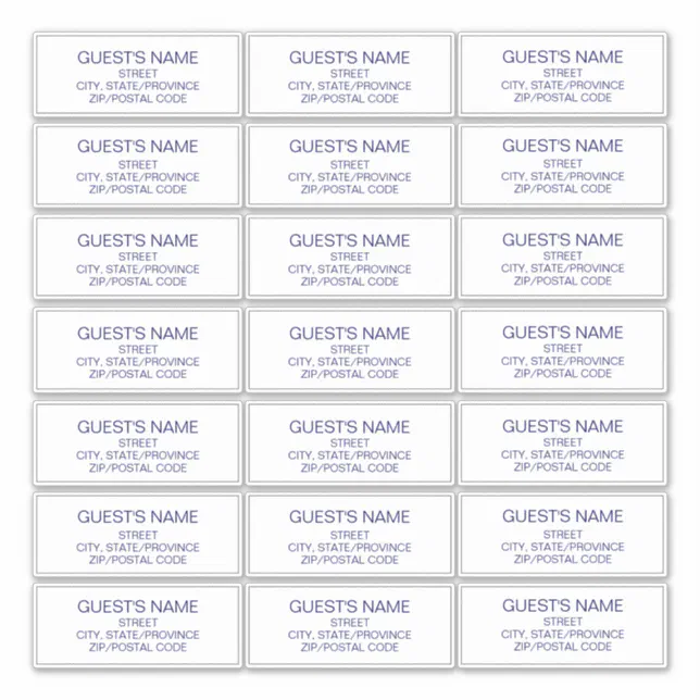 Custom Guests Address Labels Navy Blue | Zazzle