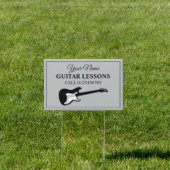 Custom guitar lessons yard sign for music teacher | Zazzle