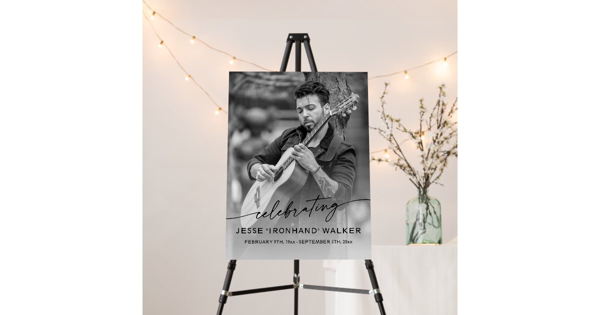 Custom Guitarist Photo Portrait Memorial Poster | Zazzle
