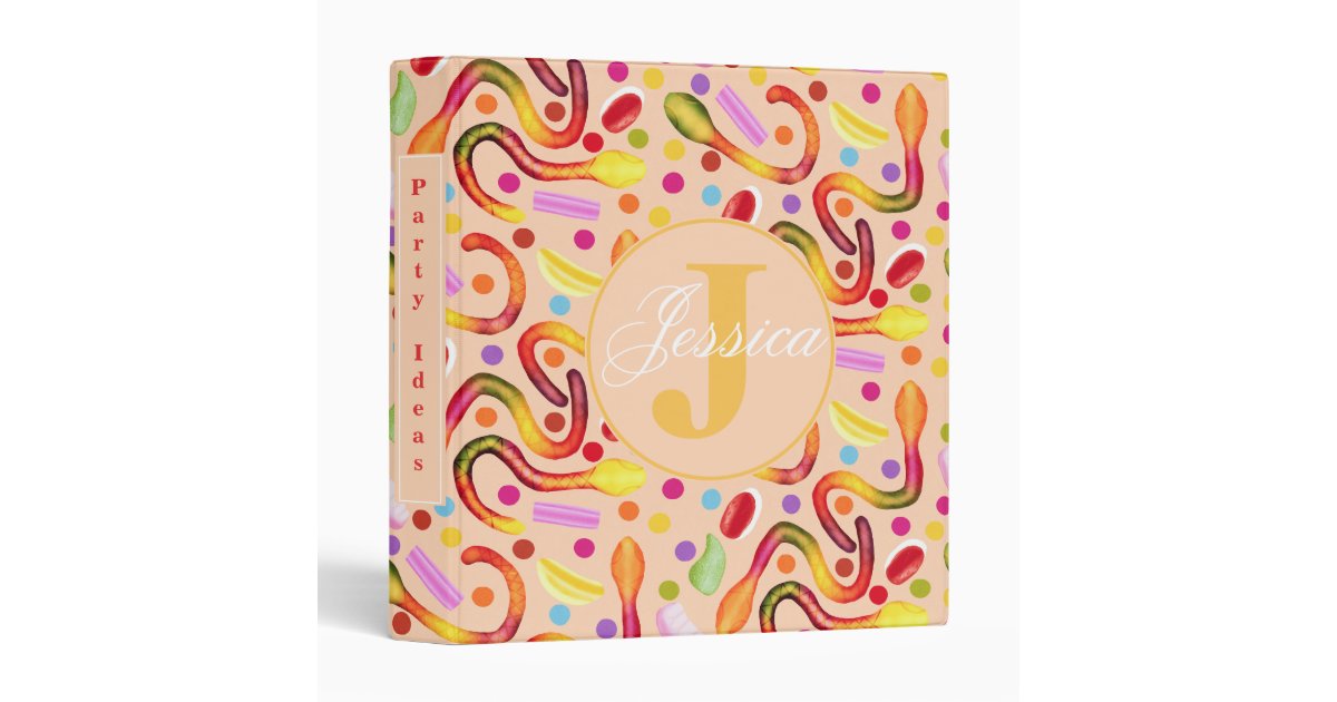 Custom Gummy Candy 3 Ring Binder | Zazzle