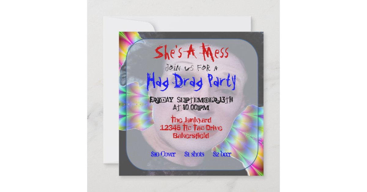 Custom Hag Drag Party Invitations | Zazzle