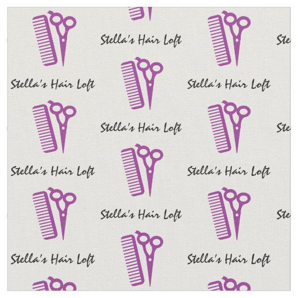 Custom Hairdresser Stylist Scissor Comb Fabric | Zazzle