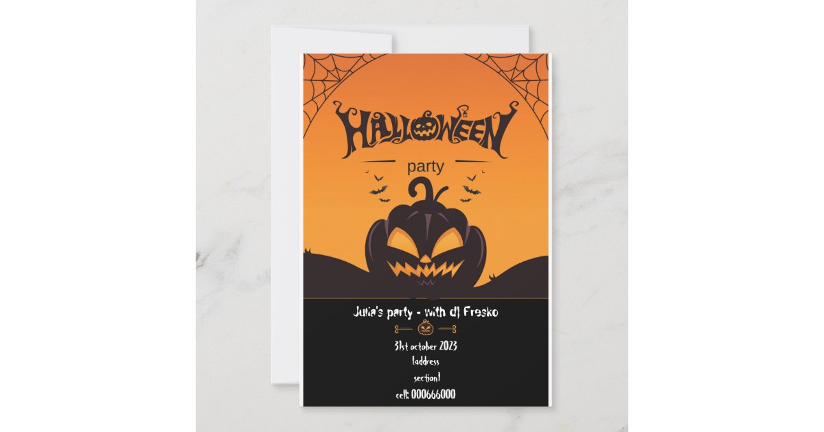 Custom halloween invitation for halloween party | Zazzle