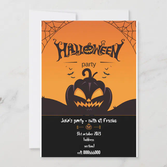 Custom halloween invitation for halloween party | Zazzle