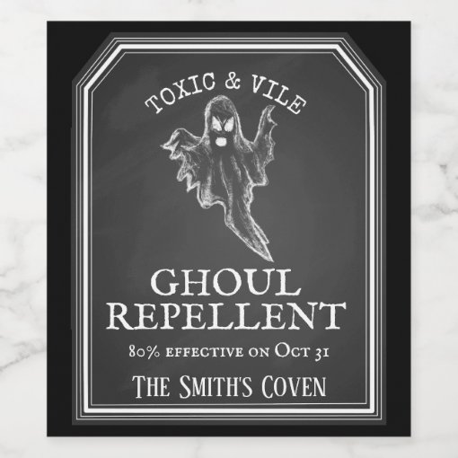 custom halloween party Apothecary potion ghost Wine Label | Zazzle