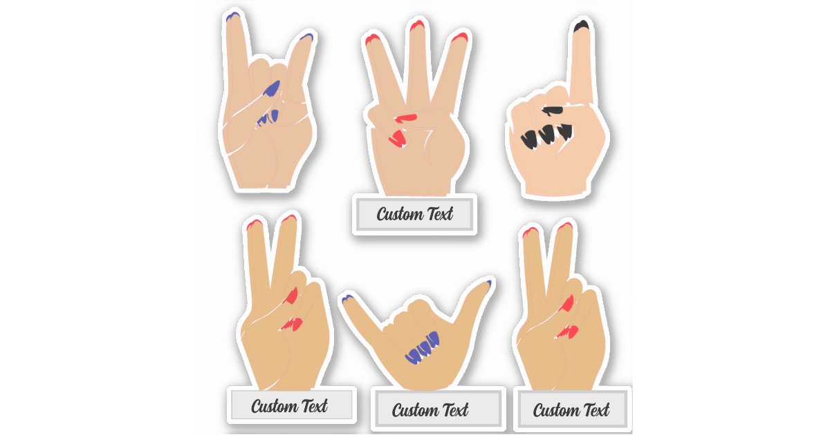 Custom hand, finger sticker | Zazzle