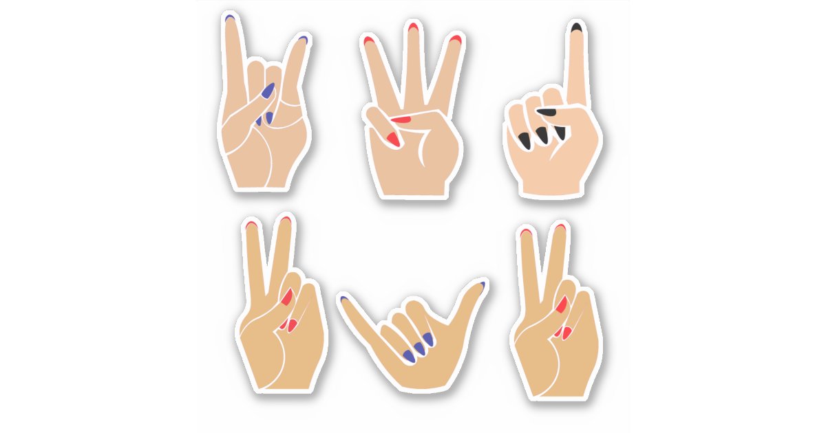 Custom hand, finger sticker | Zazzle
