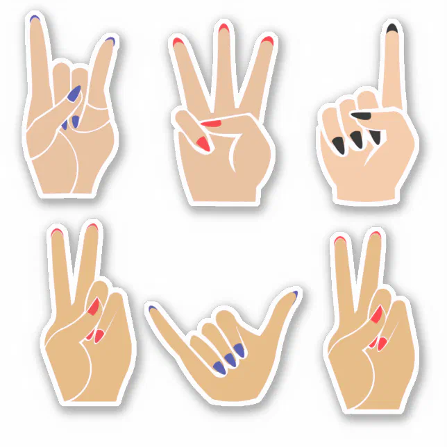 Custom hand, finger sticker | Zazzle