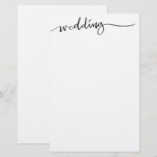 Custom hand lettered wedding stationery paper | Zazzle