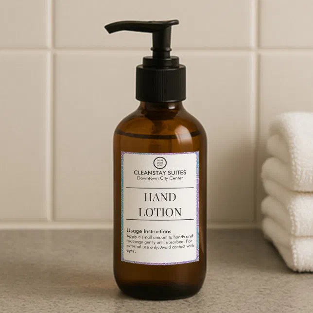Custom Hand Lotion Guest Amenities Label Stickers | Zazzle