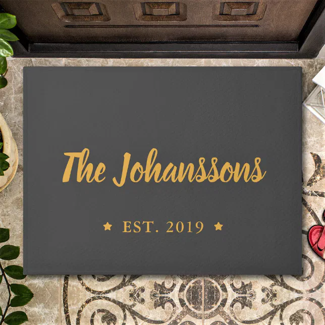 Custom Hand Scripted Family Name Personalized Doormat | Zazzle