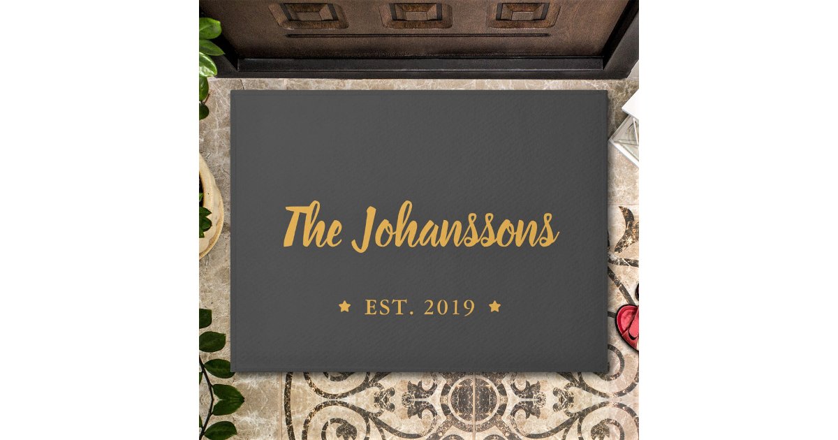 Custom Hand Scripted Family Name Personalized Doormat | Zazzle