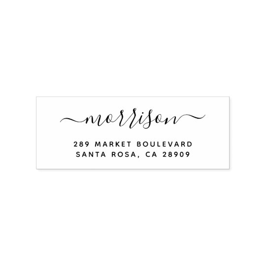 Custom Hand-written Family Name & Return Address Rubber Stamp | Zazzle.com
