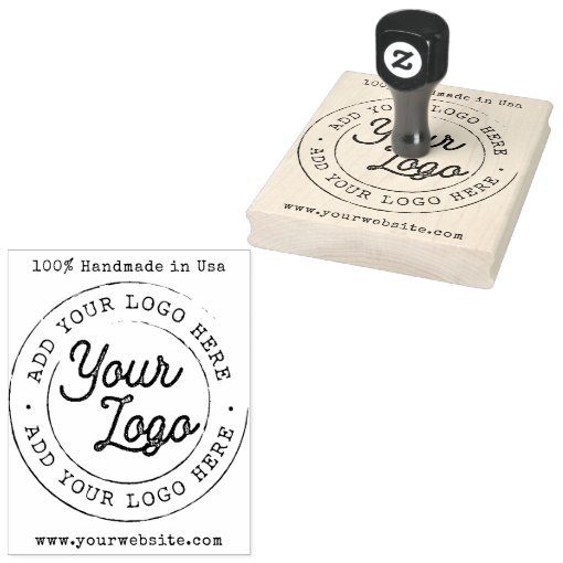 Custom Handmade in Usa Website Business Logo Rubber Stamp | Zazzle