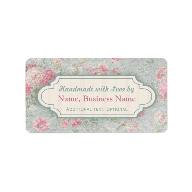Custom Handmade with Love Labels Shabby Chic | Zazzle
