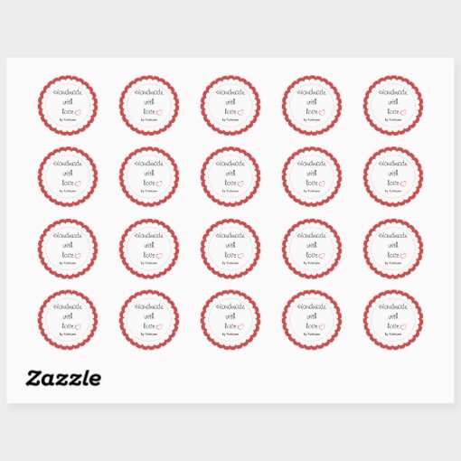 Custom Handmade With Love Party Favor Stickers | Zazzle