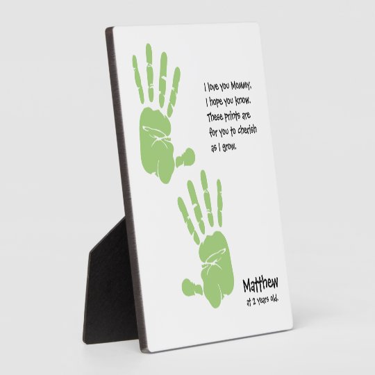 Custom handprint art from child with name, poem plaque | Zazzle.com