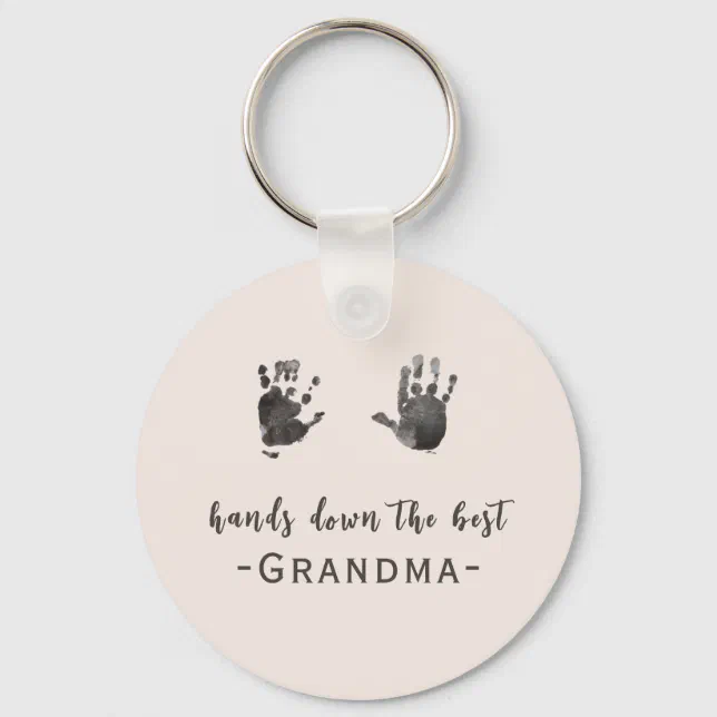 Custom Handprints Best Grandma Keychain | Zazzle